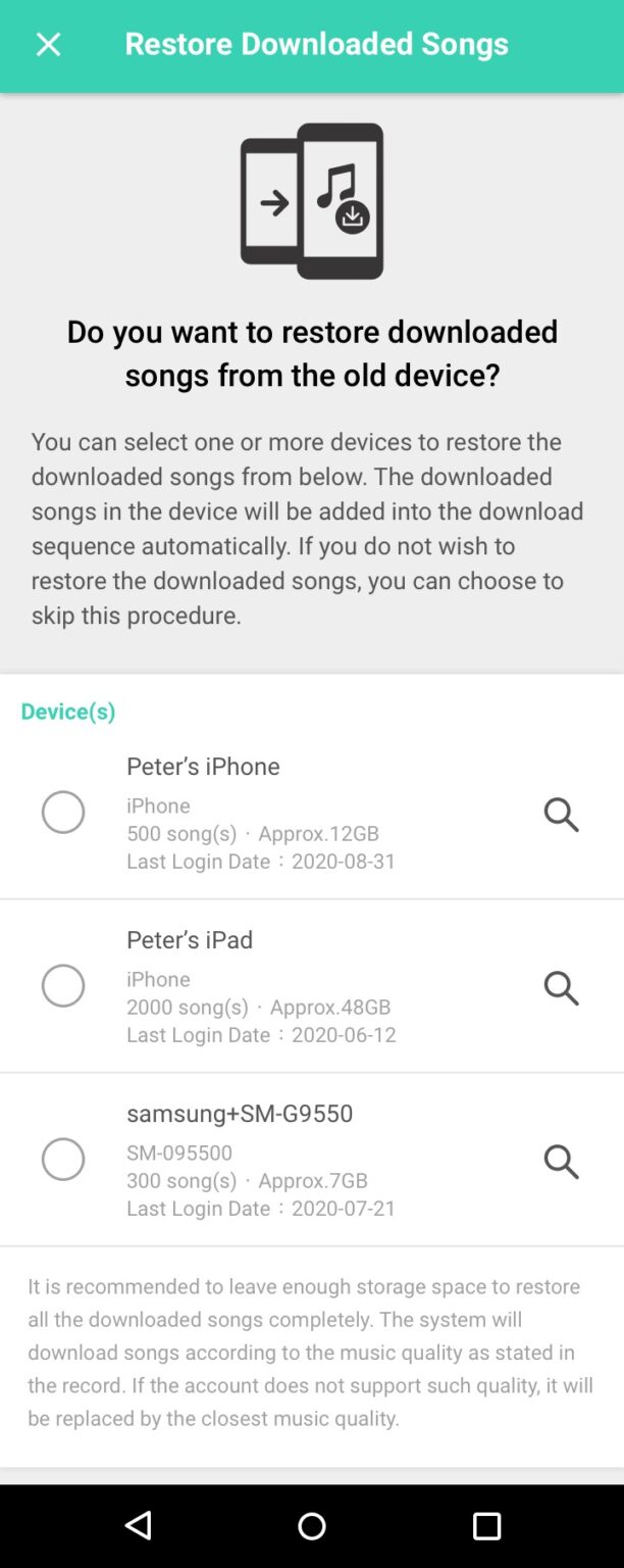 Download/Restore Download/Collect - Home